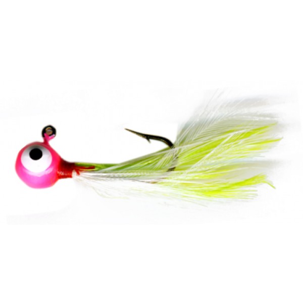 Nothead Tackle Hand-tied Feather Jig — Pink Leadhead/ Chartreuse ...